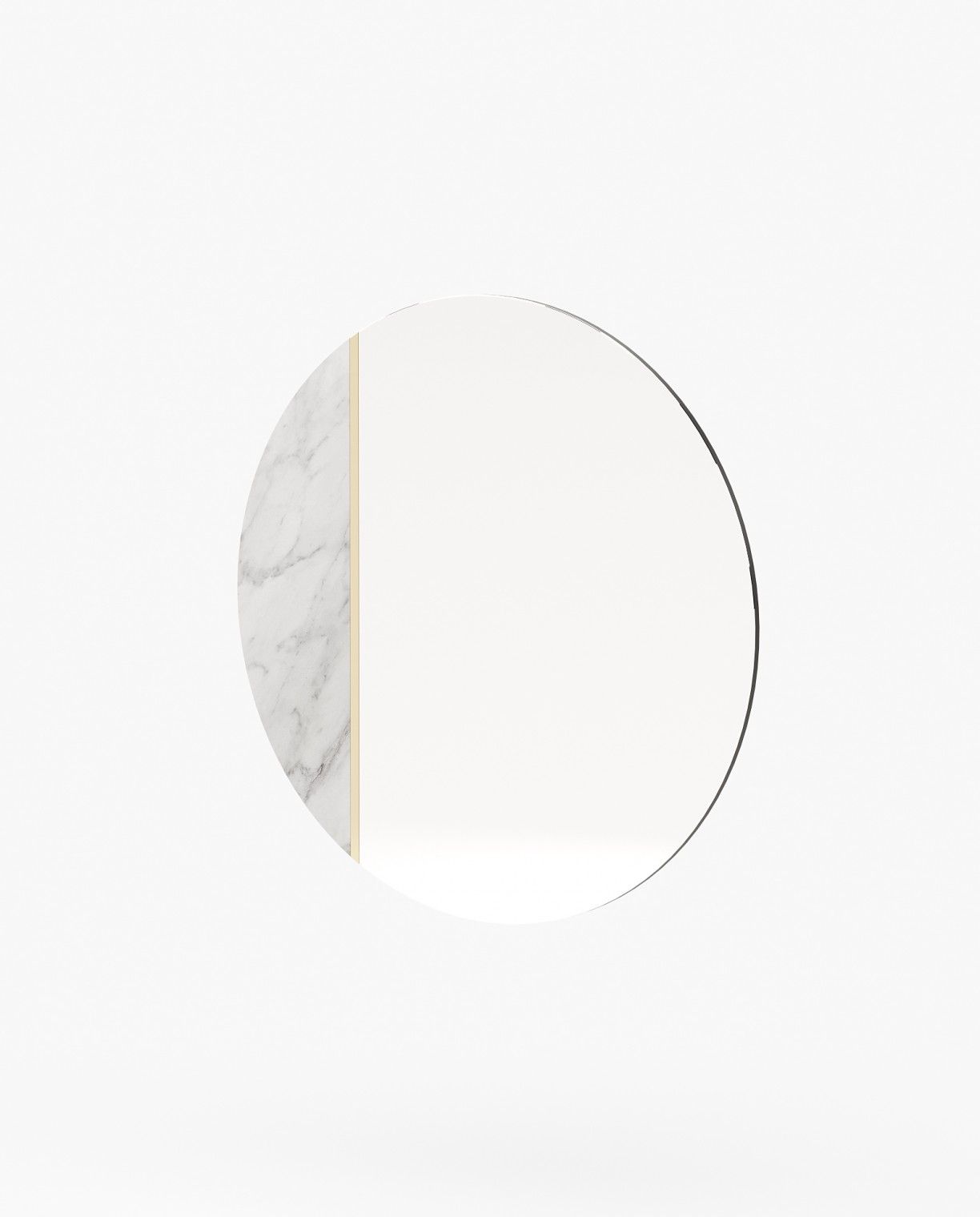 Rosane Mirror: Marble & Metal Circular Mirror - Laskasas